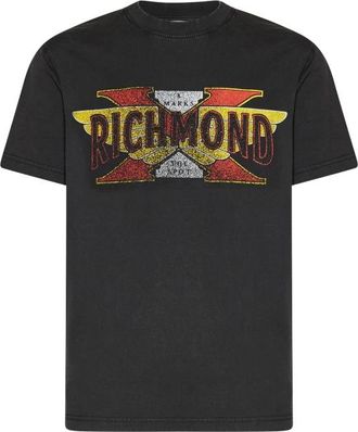 John Richmond Iconic Logo Graphic T-Shirt - - Tops - Herren - Schwarzk - M