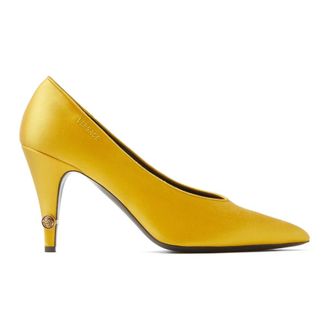 Versace Gianni Satin Pumps 90 mm - - Shoes - Damen - Gelb - 36 EU