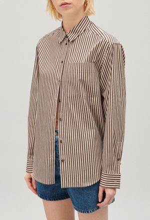 Claudie Pierlot Chemise ray&eacute;e bronze
