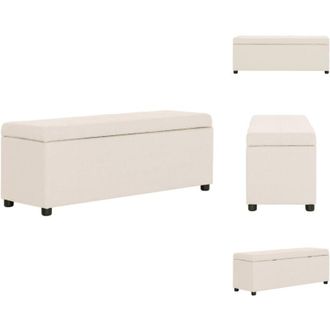vidaXL Vidaxl - Bank mit Staufach 116 cm Creme Polyester - Aufbewahrungsbox - Sitzbank - Garderobe - Creme Sofa - Wohnzimmer Dekoration