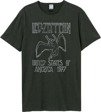 Amplified LED Zeppelin-Tour 77 T-Shirt, Gris (Anthracite), XXL Homme