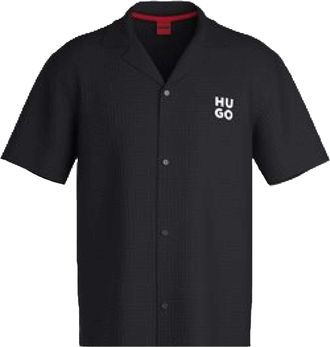 HUGO BOSS Hugo - Chaffle Waffle Hemd f&uuml;r Herren, Strand (Schwarz)