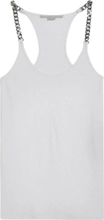 Stella McCartney Femme, Tops, Blanc, Taille: 38 FR D&eacute;bardeur de sport &agrave; dos nageur avec d&eacute;tail de cha&icirc;ne