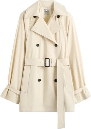 Toteme Femme, Manteaux, Beige, Taille: 38 FR Trench en coton d&eacute;lav&eacute;