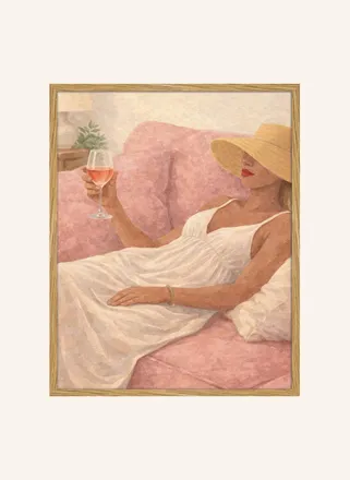 Liv Corday Wandbild Ros&eacute; Moment Mit Rahmen weiss