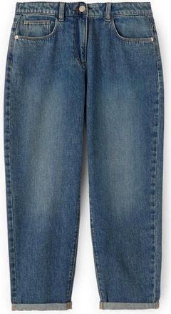 Motivi Femme, Jeans, Bleu, Taille: 34 FR Jean Boyfriend avec Revers