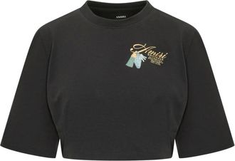 Amiri Femme, Tops, Noir, Taille: 38 FR Chateau Keys Cropped Tee