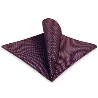 Shlax & Wing Carr&eacute; de poche homme Bordeaux Rot bleu marine micro-points g&eacute;om&eacute;trique grand 32cm pour veste de costume