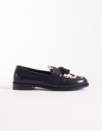 WALK LONDON Walk London - Rhea - Loafer mit Kuhfellmuster und Quaste-Bunt