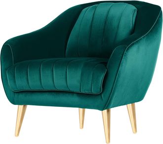 Red Living home24 Sessel Margon Türkis/Petrol Samt Gold 86 x 83 x 90cm