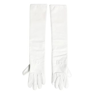 Dolce & Gabbana Gants avec logo DG emboss&eacute; - Femme - Accessoires - Blanc - Taille: ONE Size