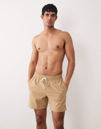 Polo Ralph Lauren Traveler - Badehose in hellen Kaffeebraun-Brown