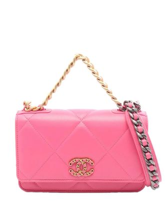 Chanel 2021-2025 Quilted Lambskin 19 Wallet on Chain satchel - Rosa