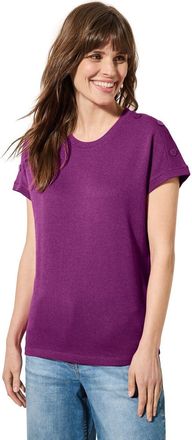 Cecil TOS Solid Crepe Button T-Shirt Anemone pink XXL