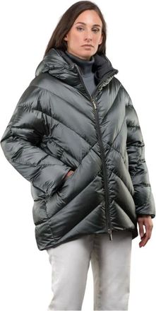 Moorer Femme, Vestes, Vert, Taille: 36 FR Parka matelass&eacute;e Fishbone