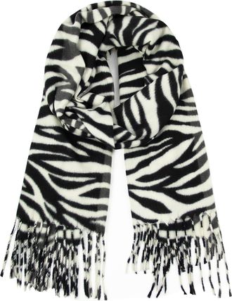 Glamexx24 Damen XXL Schal Kuscheliger warmer Leoparden Muster 3 farbiger Fransen Poncho Schal Oversized Deckenschal