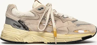 Autry SNEAKERS HYPERWAY SUPER VINTAGE AUS MESH UND WILDLEDER IN SAND UND SILBER