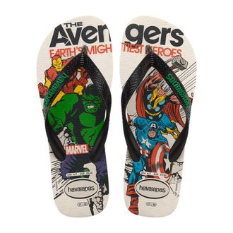 Havaianas Top Marvel Classics, bequem, leicht und langlebig, Flip-Flops, Marvel Superhero Comic Print, Kind, beige, 6.5/7.5 UK