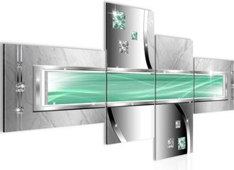 Runa Art Bild XXL 4 Teilig Abstrakt 200 x 100 cm Kunstdruck auf Vlies Leinwand Wanddeko Wohnzimmer Schlafzimmer 021041b