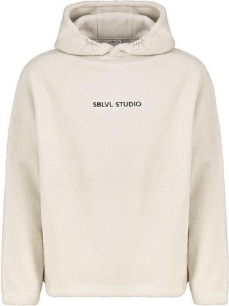 Sublevel Hoodie Teddyfleece Kapuze Logoschriftzug Tunnelzug am Saum (1-tlg) Teddy Hoodie mit Logo