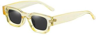Generic Lunettes de soleil tendance 2026 pour femmes, lunettes de soleil rétro punk, UV400 pour hommes, jaune gris, taille unique