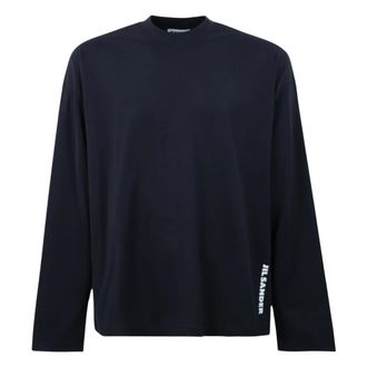 Jil Sander Baumwoll-Rundhals-T-Shirt - - Tops - Herren - Blau - XL