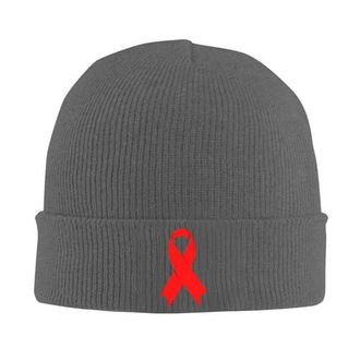 Generic Ruban Rouge De La Journ&eacute;e Mondiale De Lutte Contre Le SIDA Unisex Bonnet De P&ecirc;cheur Doux Bonnets Tricot&eacute; &Eacute;pais Bonnets Hiver pour Le Quotidien Randonn