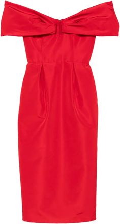 Carolina Herrera robe à épaule dénudées - Rouge
