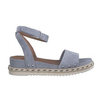 Tamaris Femme, Chaussures, Bleu, Taille: 40 EU Sandales Plates en Cuir
