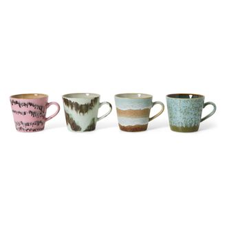 HKliving Tasses &agrave; cappuccino Dada - Set de 4 HKliving