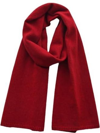Generic Écharpe en laine mélangée pour femmes et hommes, couleur unie, chaude, courte, fine, écharpe légère, Rouge, Adults 152CM