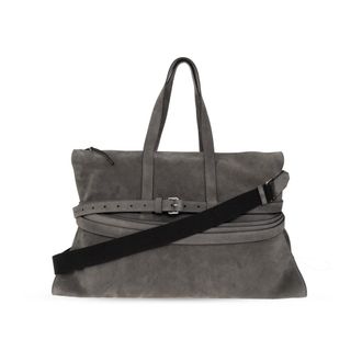 Moschino Sac en Daim avec Logo - Homme - Sacs - Gris - Taille: ONE Size