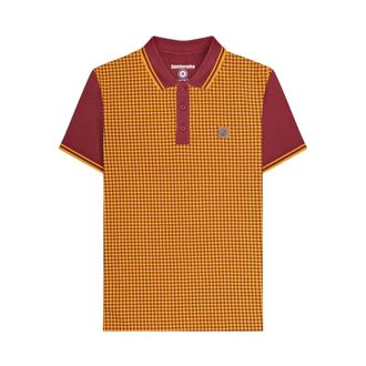 Lambretta Poloshirt f&uuml;r Herren (Burgunderrot/Gold)