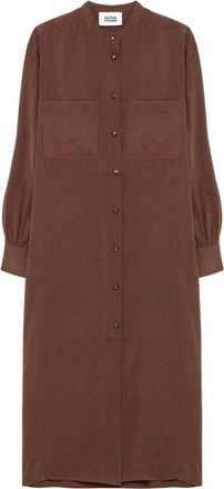 Alpha Studio Femme, Robes, Brun, Taille: 40 FR Pocket Buttoned Shirt Dress