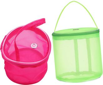 Angoily 2 Stück Teiliges Netzgarn Aufbewahrungstaschen Rundes Strapazierfähiges Nylon Leicht Tragbar als Häkel und Strickprojekt Organizer Skein Ball Halter f