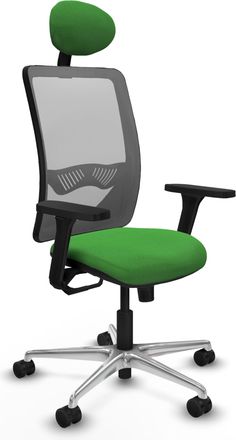 Piqueras y Crespo Arbeitsbankstuhl Zulema mit 3D-Armen, h&ouml;henverstellbarer Lendenwirbelst&uuml;tze und festem Kopfteil, ausgestattet mit 3 Positionen und Schneidschaum, Grau