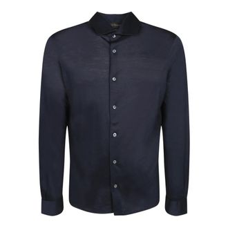 Dell'Oglio Homme, Chemises, Bleu, Taille: L Wool Shirt