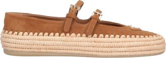 Prada Suede And Raffia Ballerinas