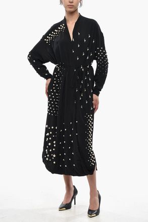 Stella McCartney Kleid Mit Langen &Auml;rmeln Aus Seide Mit Perlendetails Stella McCartney