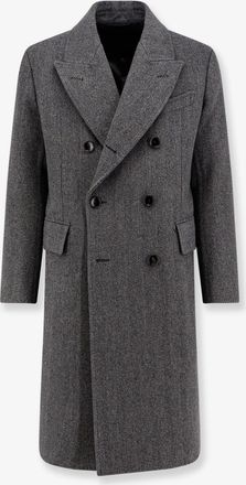 Tom Ford Double-breasted wool coat with herringbone motif - TOM FORD - gender_Man