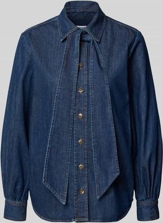 Emily van den Bergh Regular Fit Hemdbluse aus reiner Baumwolle in Denim-Optik