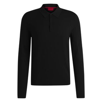 HUGO BOSS Soft Layer Polo Pullover - - Tops - Herren - Schwarzk - M