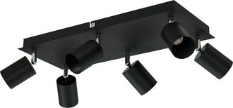 LEDs Com Deckenleuchte WAIKA, 6-flammig, schwarz matt, 6x GU10 max. 60W