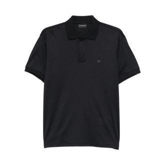 Emporio Armani Homme, Tops, Noir, Taille: L Polo en coton Lyocell