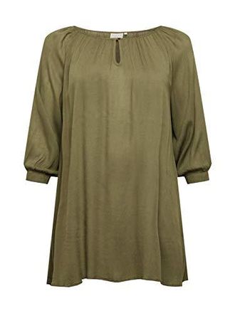 Kaffe Curve Femme Kaffe Curve Womens Plus Size Tunic 3/4 Sleeves A-shape Blouse, Grape Leaf, 50 Grande taille EU