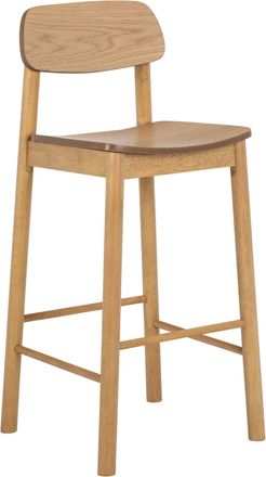 MID.YOU Mid.you Barhocker, Eiche, Holz, Eiche, Kautschukholz, furniert, massiv, rund, 43.5x105x46.5 cm, FSC MIX, Stühle