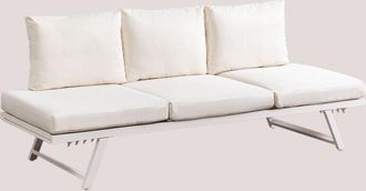 Sklum Sklum - Canap&eacute; de jardin 3 places inclinable Libanc Blanc Gardenia