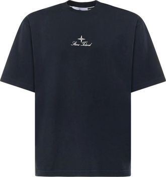 Stone Island Homme, Tops, Bleu, Taille: M T-shirt en jersey de coton