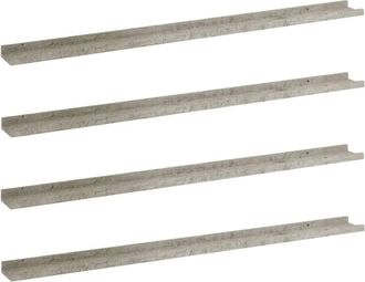 Generic vidaXL 4X Wandregal B&uuml;cherregal Wandboard Schweberegal H&auml;ngeregal Dekoregal Freischwebend Regal B&uuml;roregal Wandablage Betongrau 115x9x3cm