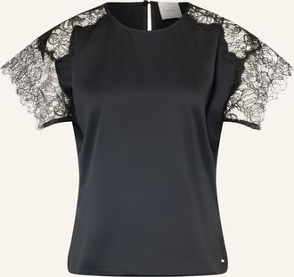 Calvin Klein Blusenshirt Aus Satin Mit Spitze schwarz